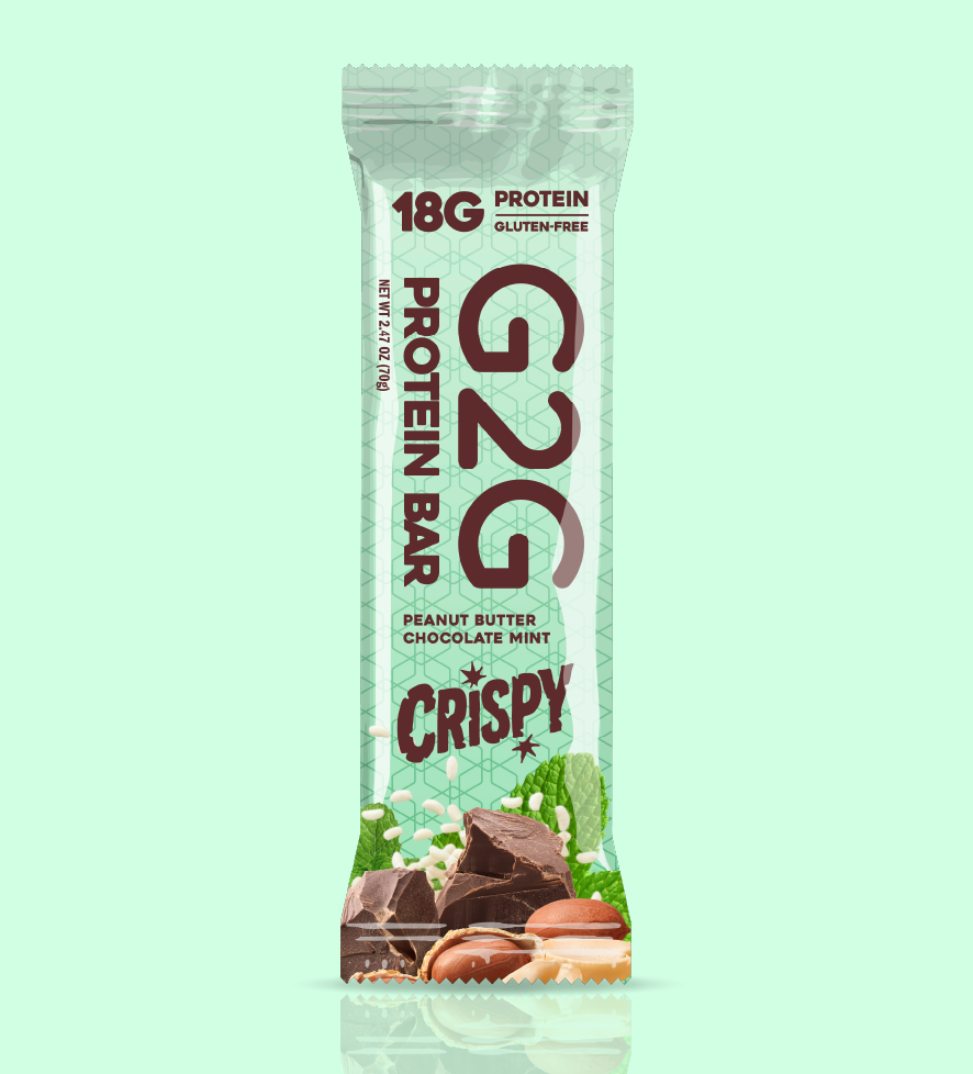 Peanut Butter Chocolate Mint Crispy Protein Bar 8 Bars Certified Gluten ...